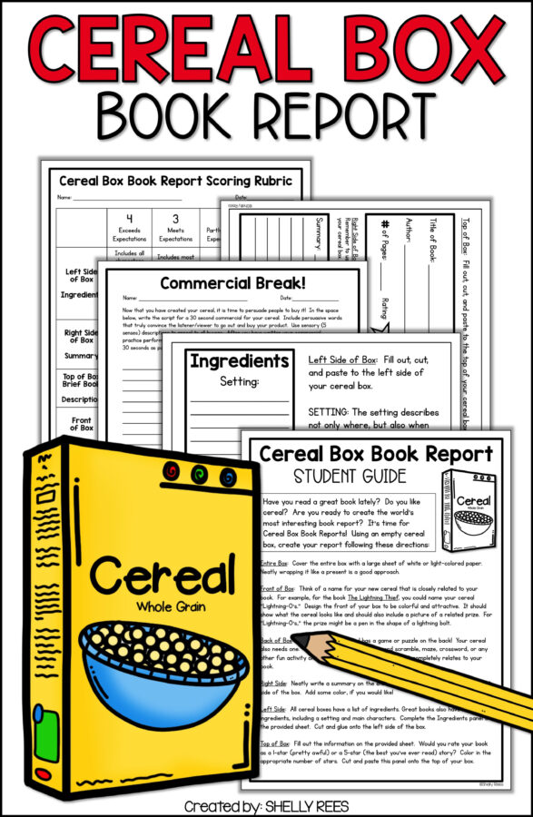 Cereal Box Biography Book Report Template