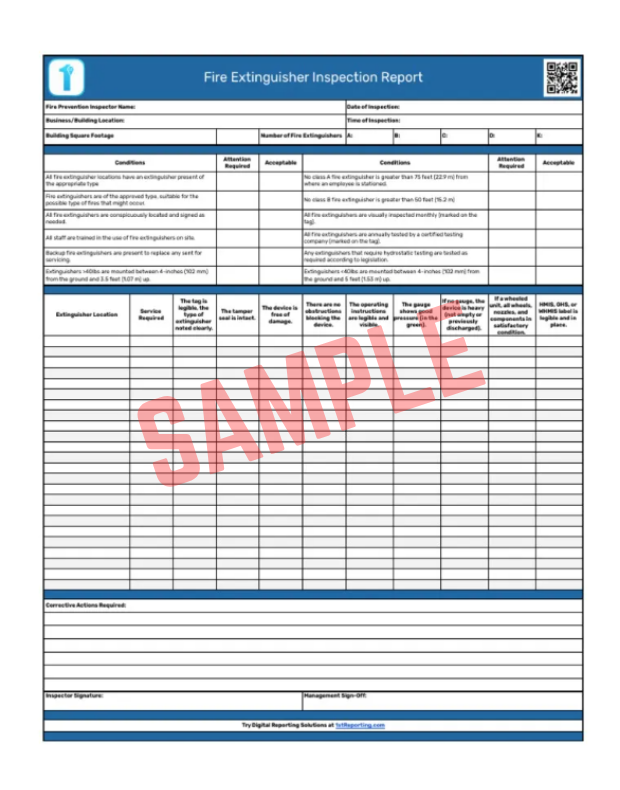 Fire Extinguisher Inspection Report Template